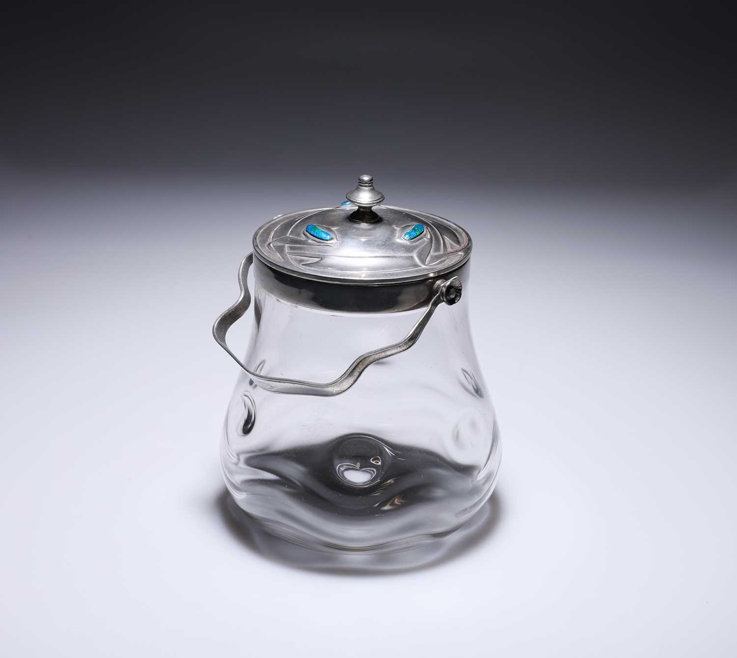 Lot 186 - A RARE LIBERTY & CO PEWTER AND POWELL GLASS