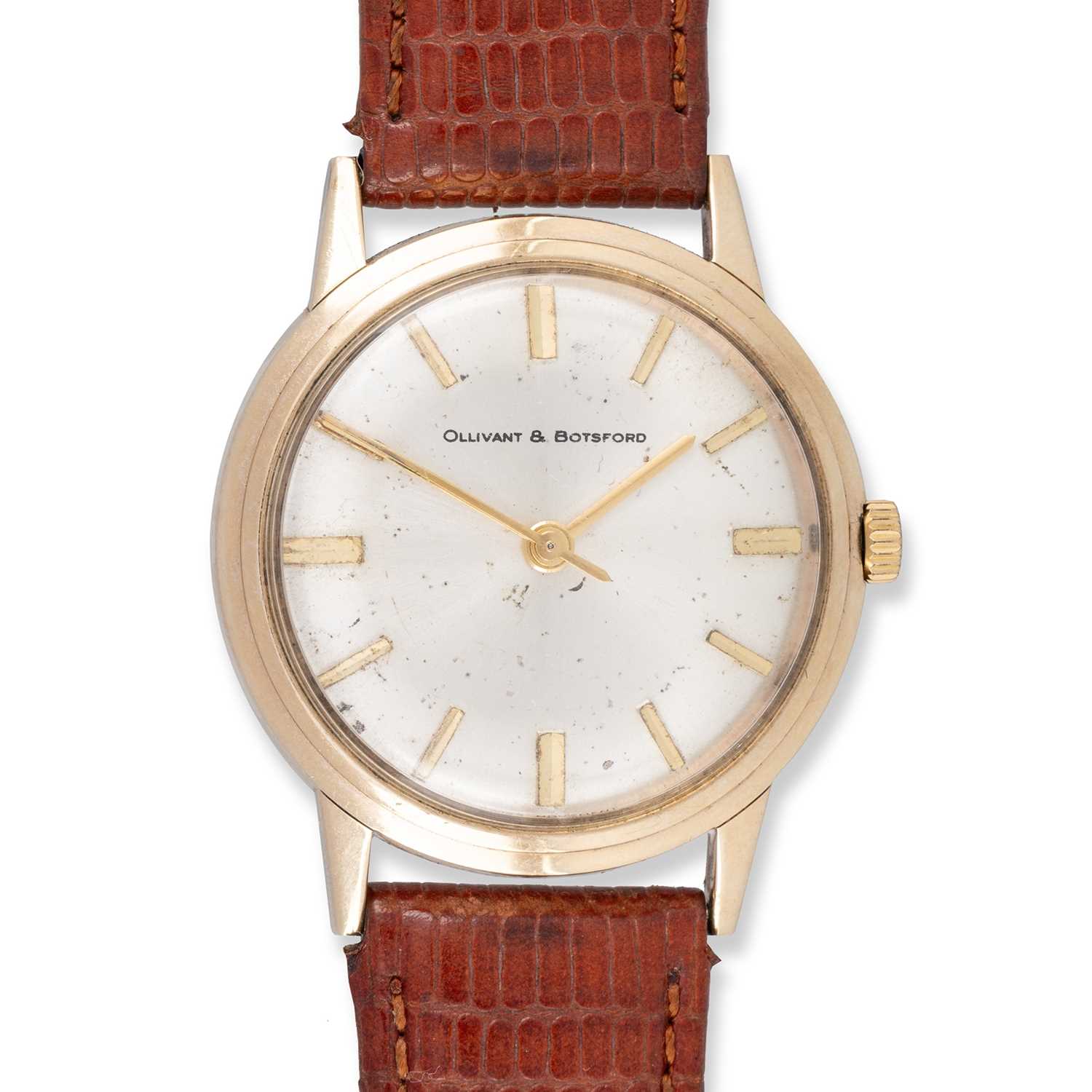 Lot 521 - A GENTS 9CT GOLD OLIVANT & BOTSFORD STRAP
