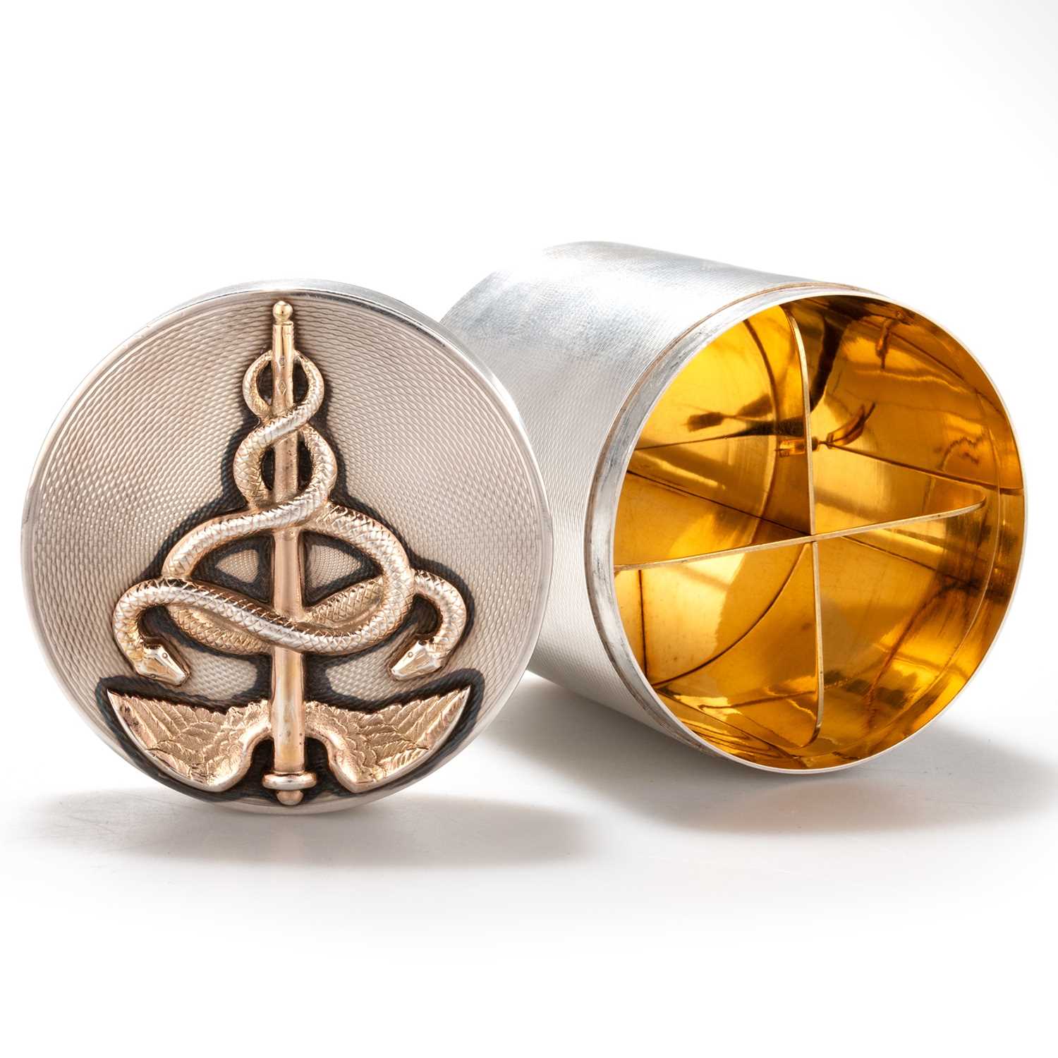 Lot 442 - A HERMÉS FRENCH SILVER 'CADUCEUS' CIGARETTE