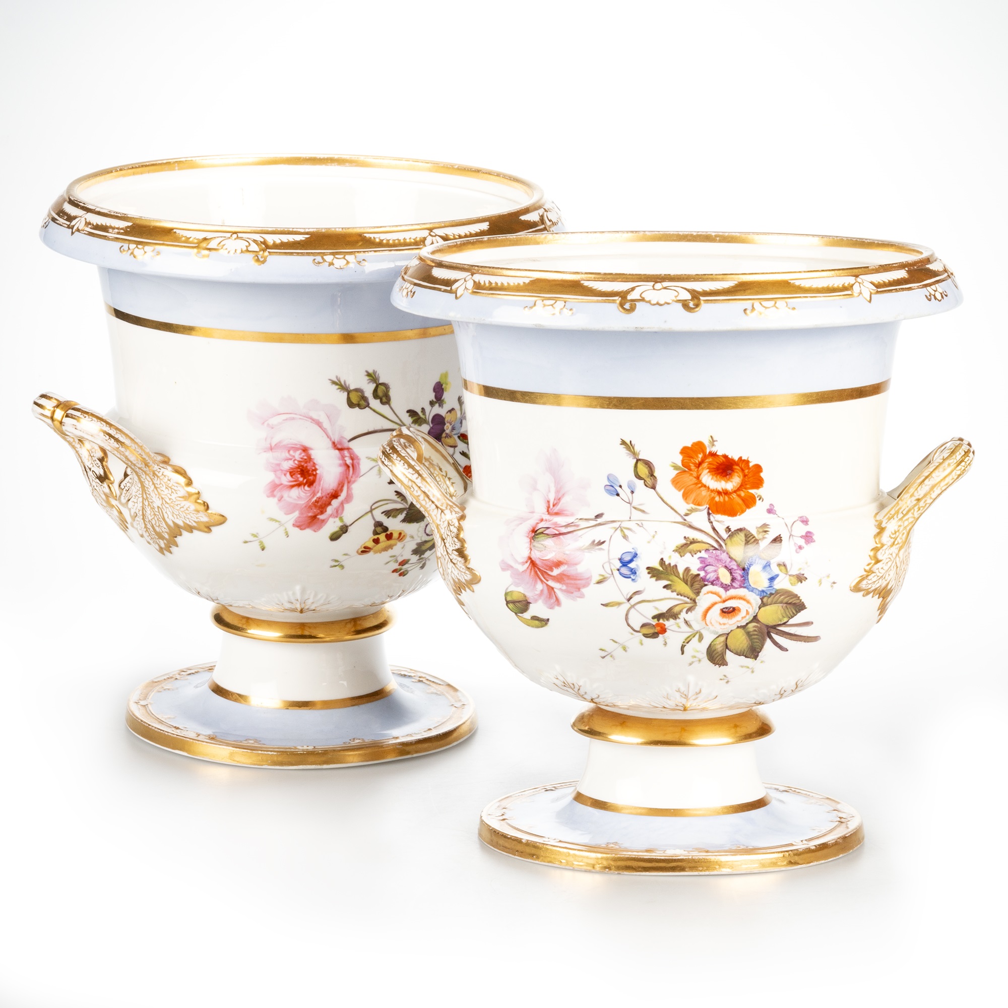 Lot 43 - A LARGE PAIR OF SPODE PORCELAIN ICE PAILS,