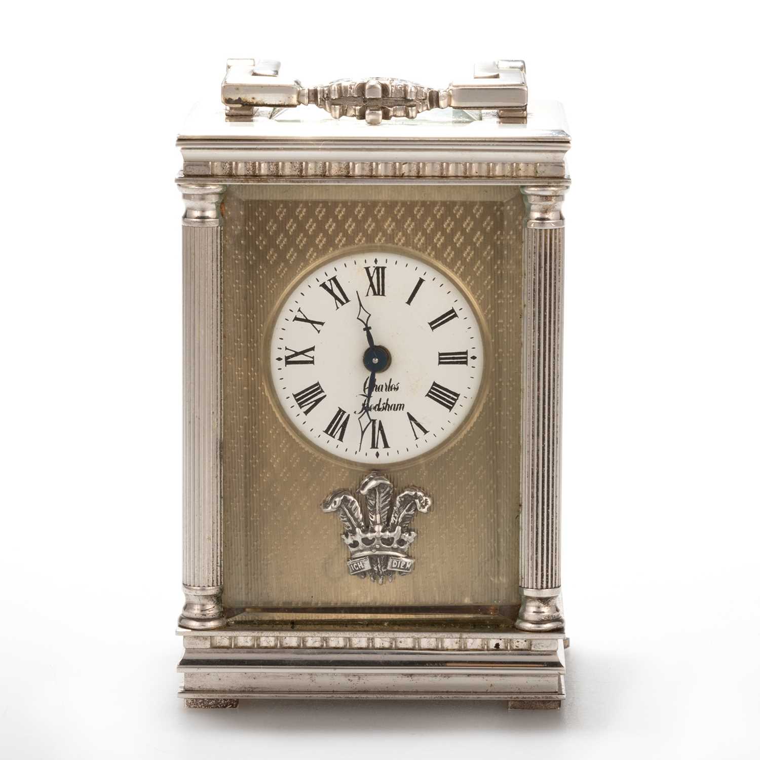Lot 391 - A LIMITED EDITION SILVER CARRIAGE CLOCK, BY