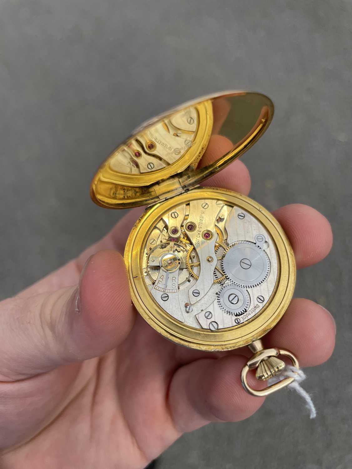 Lot 494 - A 9CT GOLD OPEN FACED POCKET WATCH