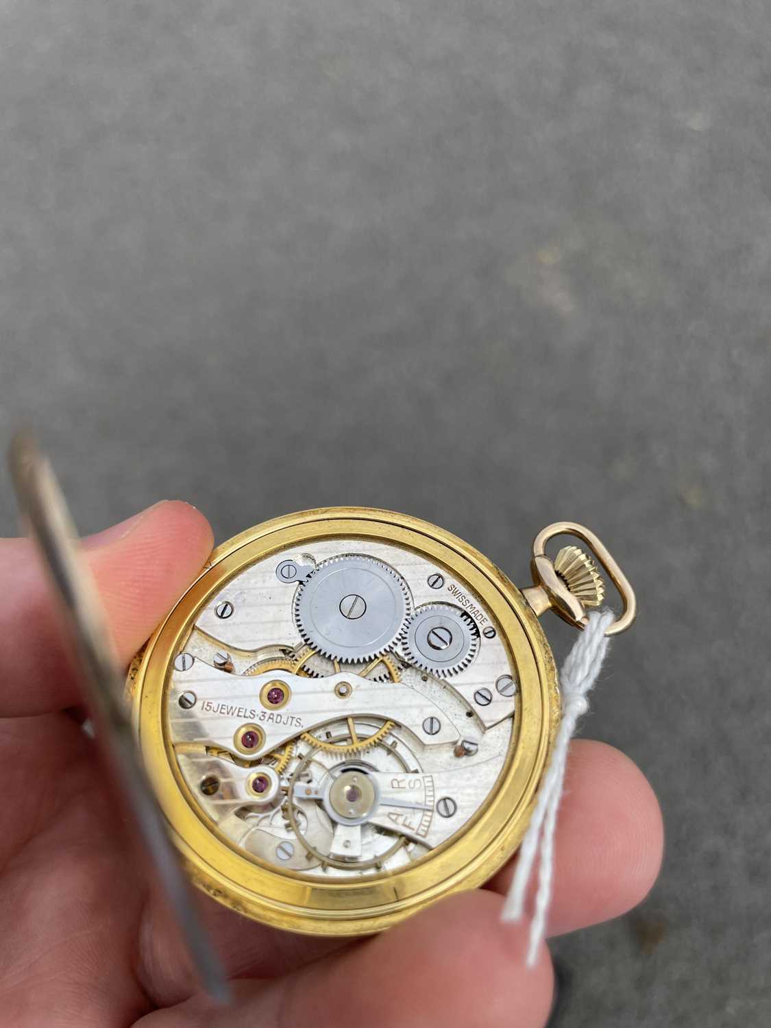 Lot 494 - A 9CT GOLD OPEN FACED POCKET WATCH