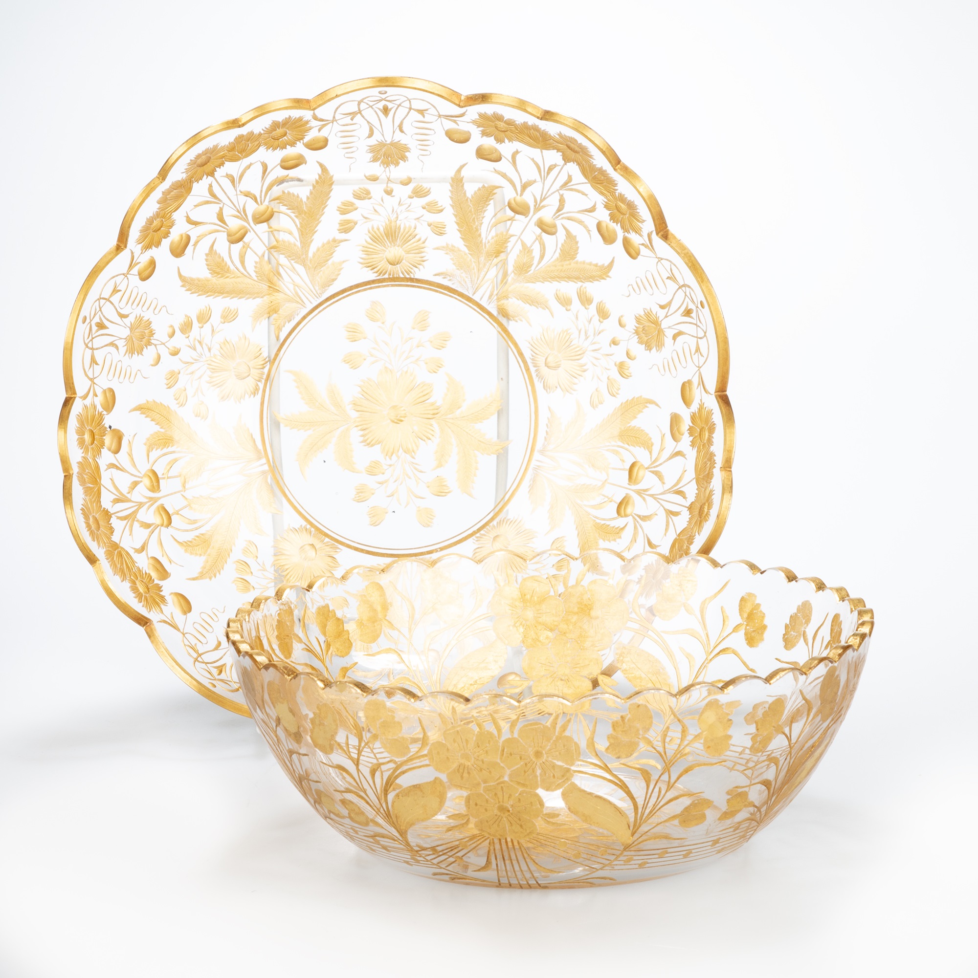 Lot 35 - A COLLECTION OF GILDED GLASS, PROBABLY BY