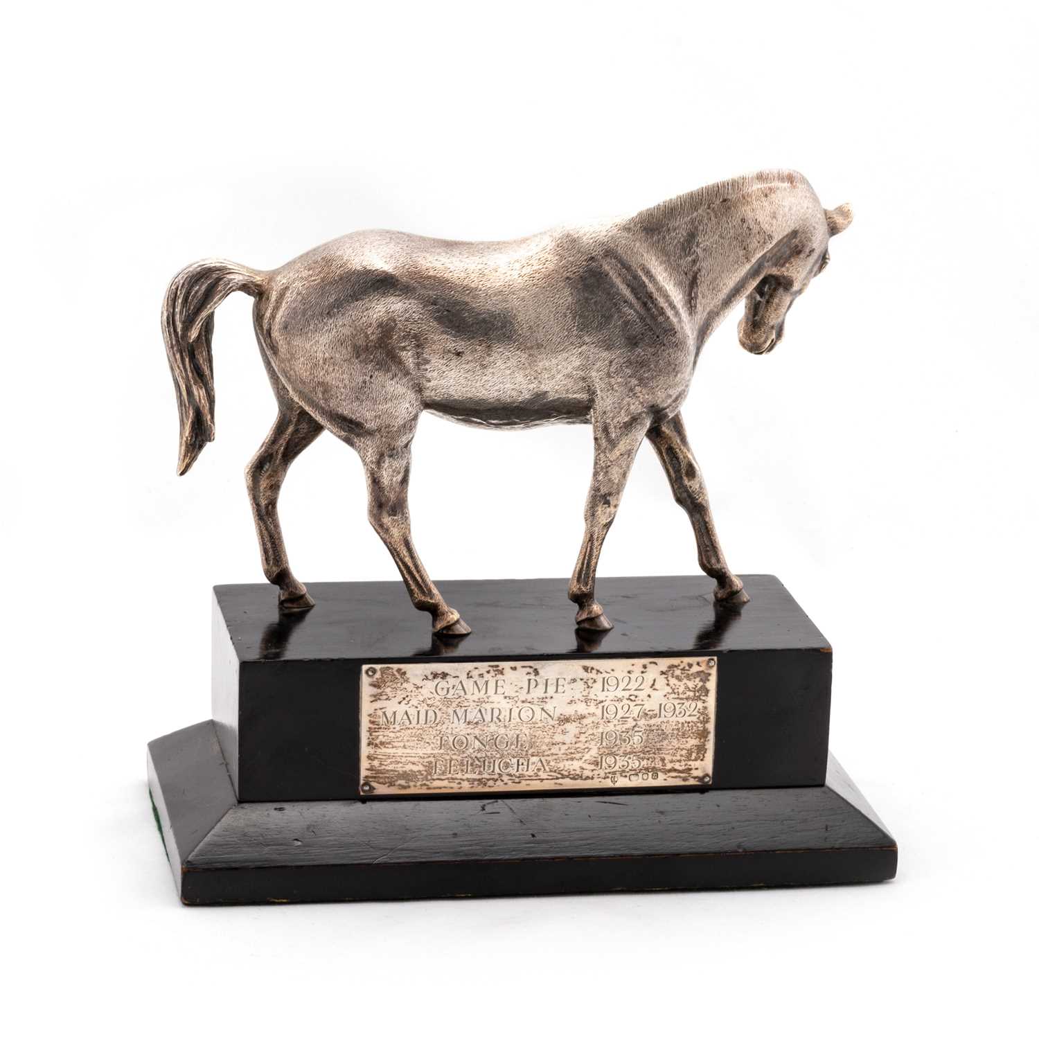 Lot 283 - AN ELIZABETH II CAST SILVER MODEL OF A HORSE