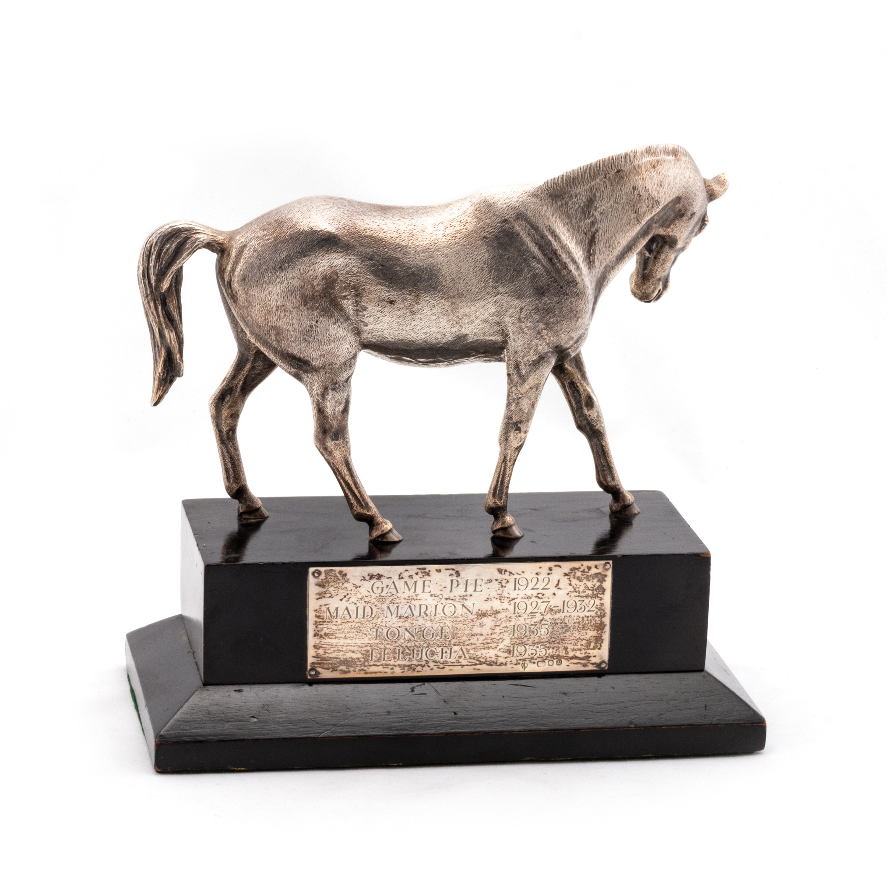Lot 283 - AN ELIZABETH II CAST SILVER MODEL OF A HORSE
