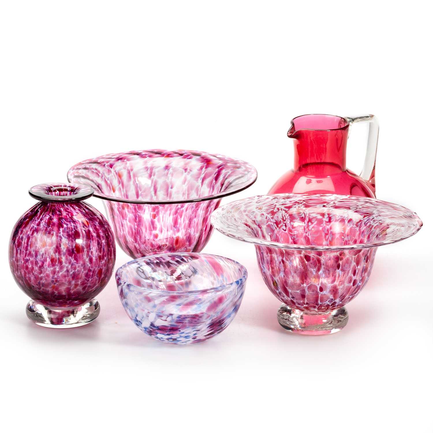 Lot 23 - TWO JANE CHARLES STUDIO GLASS 'URCHIN' BOWLS
