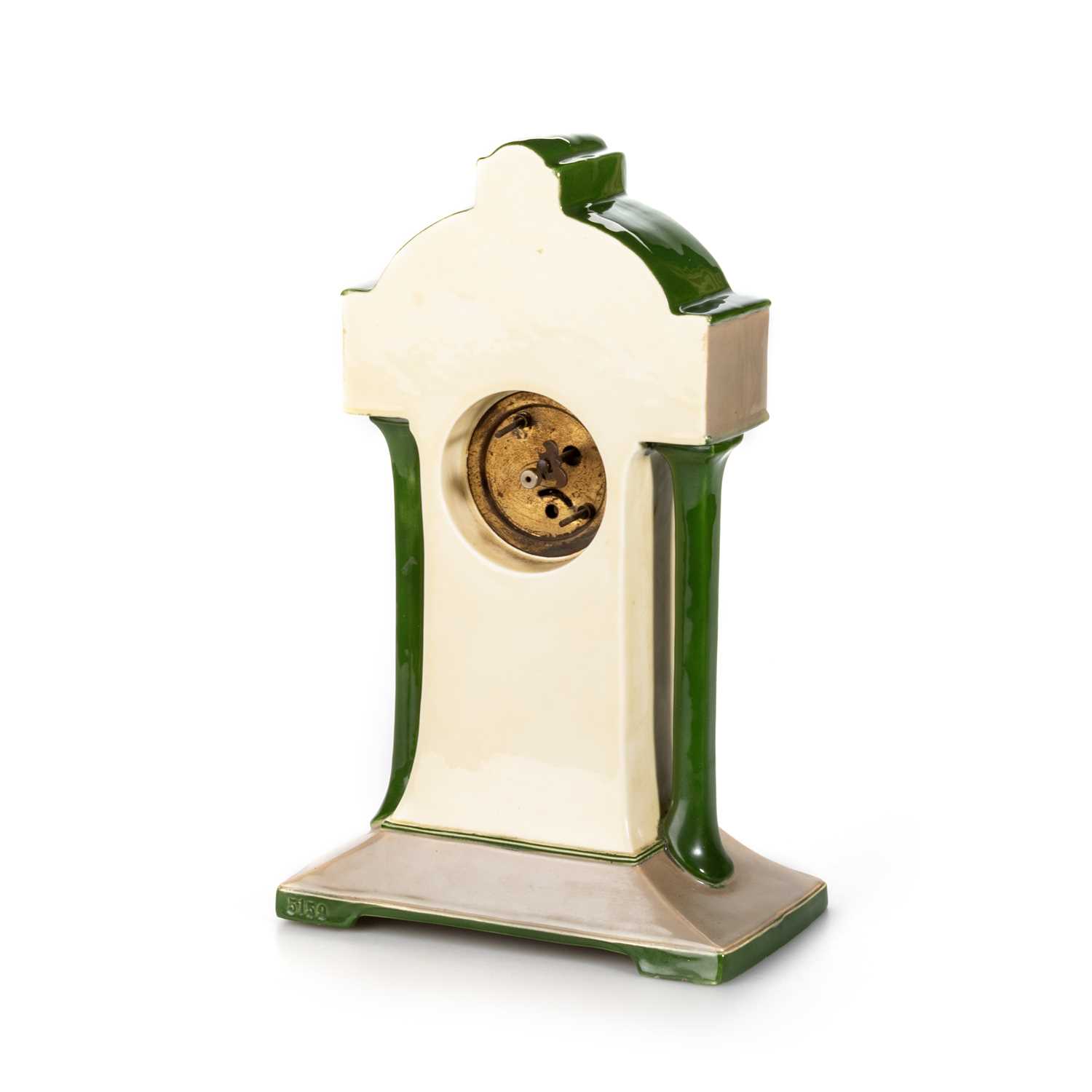 Lot 72 - A SECESSIONIST POTTERY MANTEL CLOCK, PROBABLY