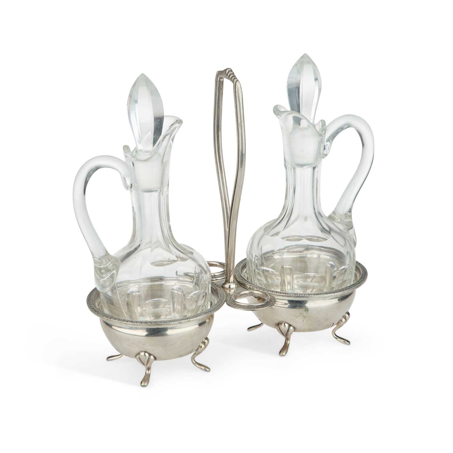 Lot 234 - AN ITALIAN SILVER CRUET STAND