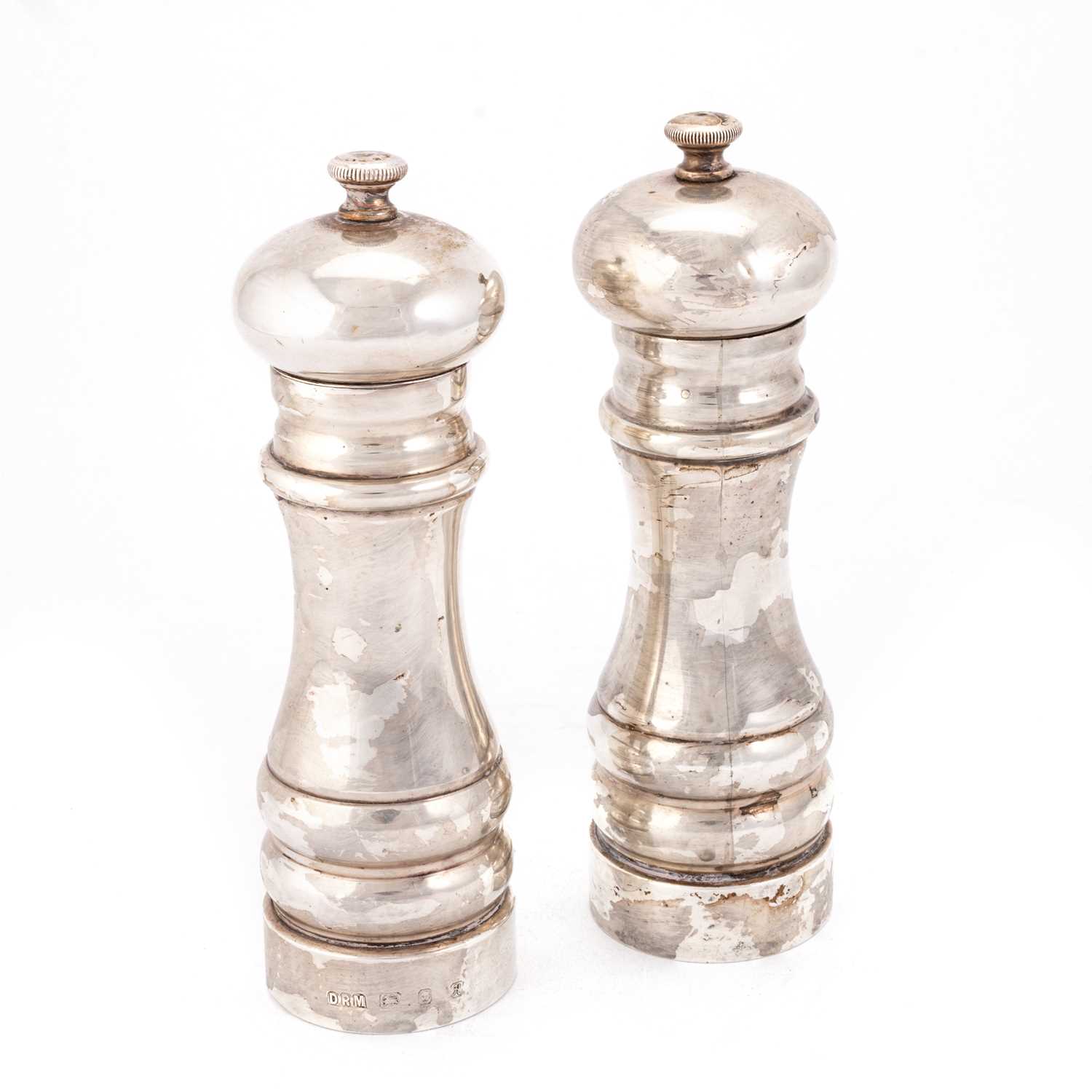 Lot 341 - A PAIR OF ELIZABETH II SILVER PEPPER