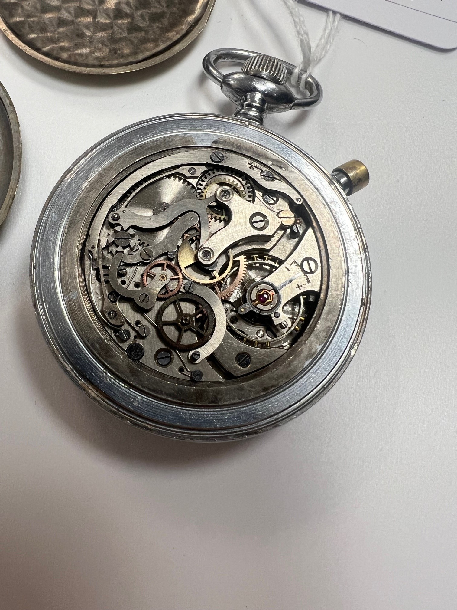 Lot 620 - A HANHART CHRONOGRAPH POCKET WATCH