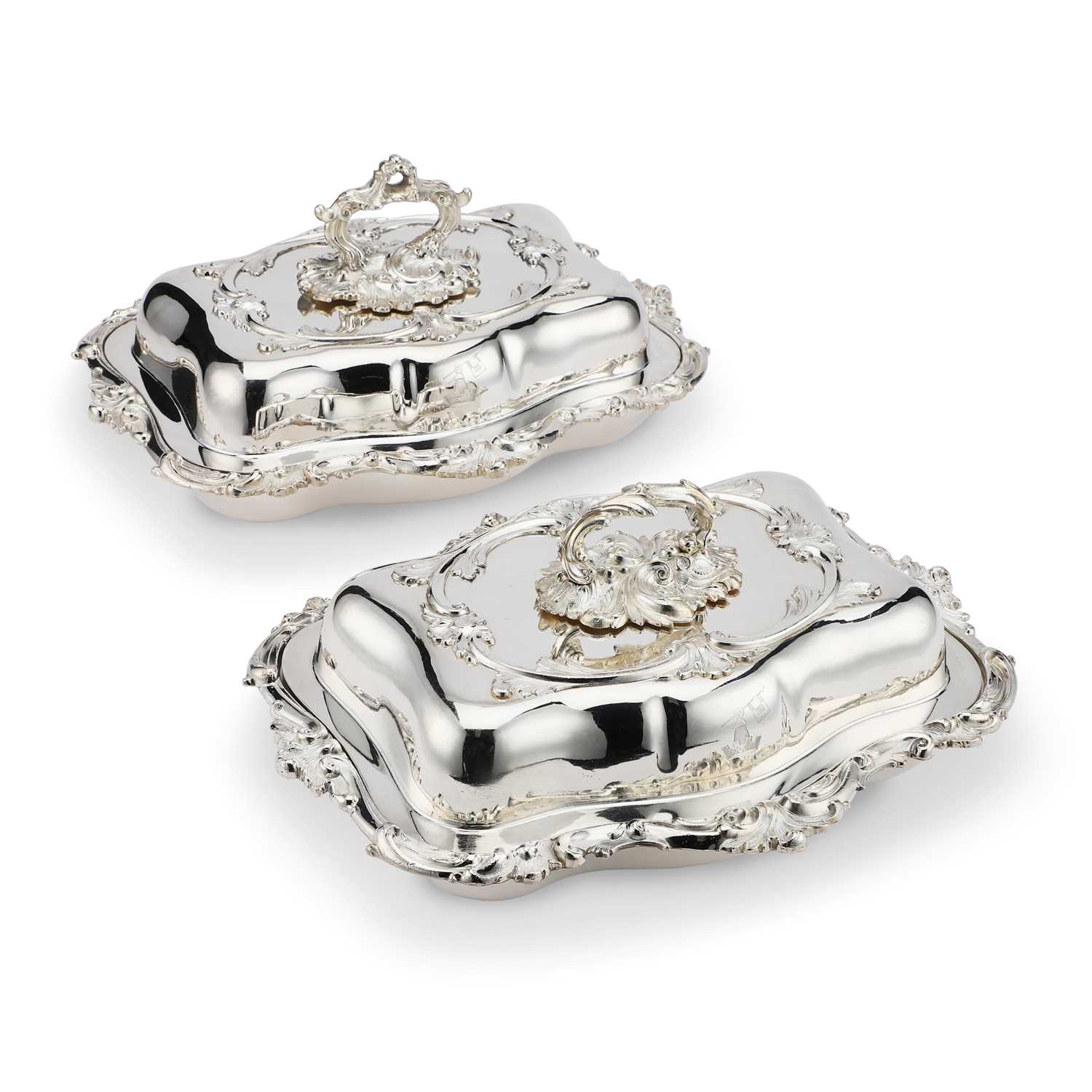 Lot 227 - A PAIR OF ROCOCO REVIVAL OLD SHEFFIELD PLATE