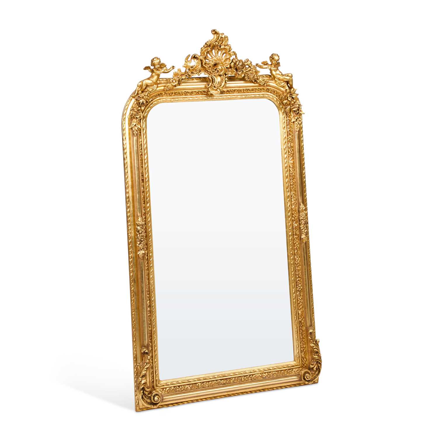 Lot 795 - A PERIOD STYLE GILT-COMPOSITION MIRROR