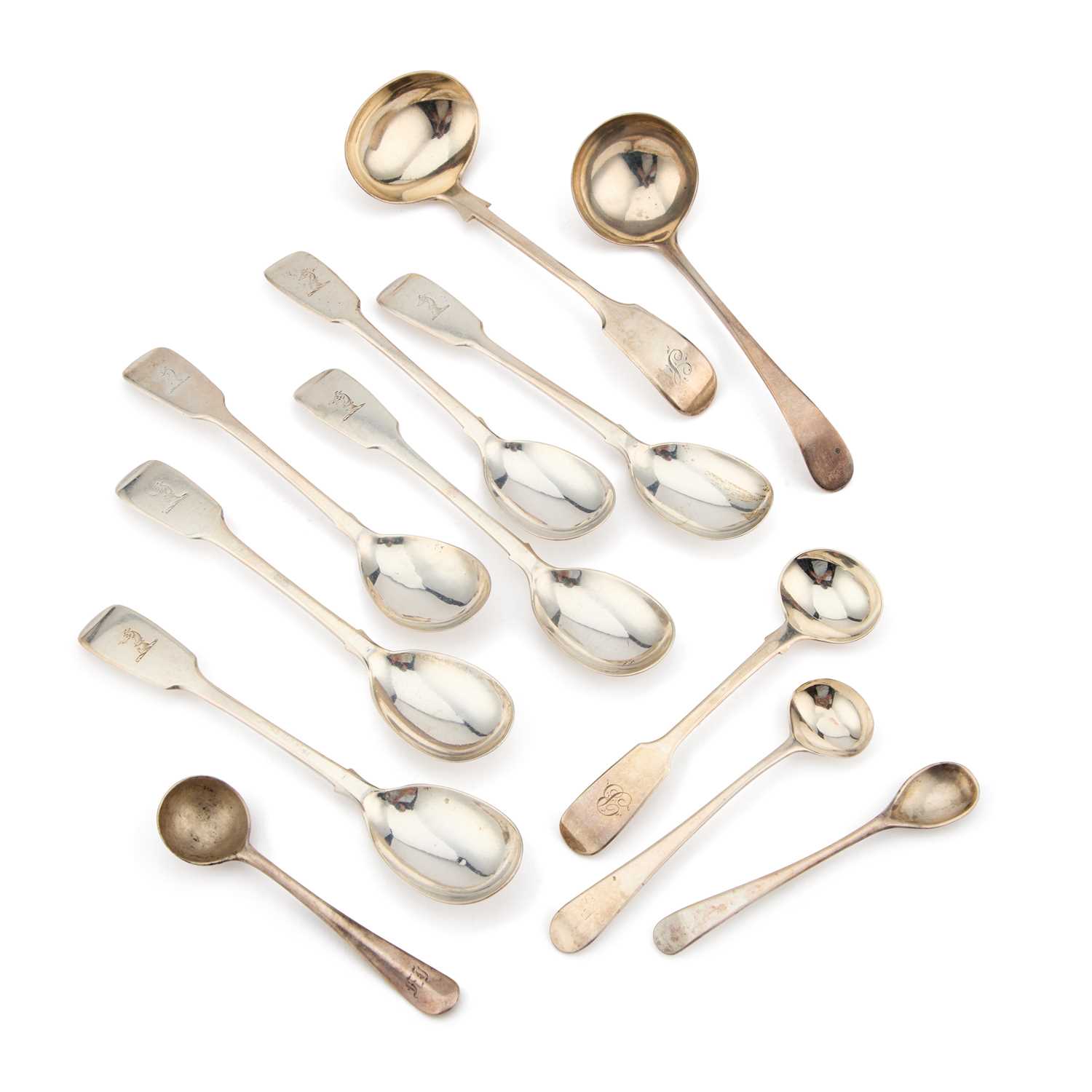 Lot 282 - A SET OF SIX VICTORIAN IRISH SILVER