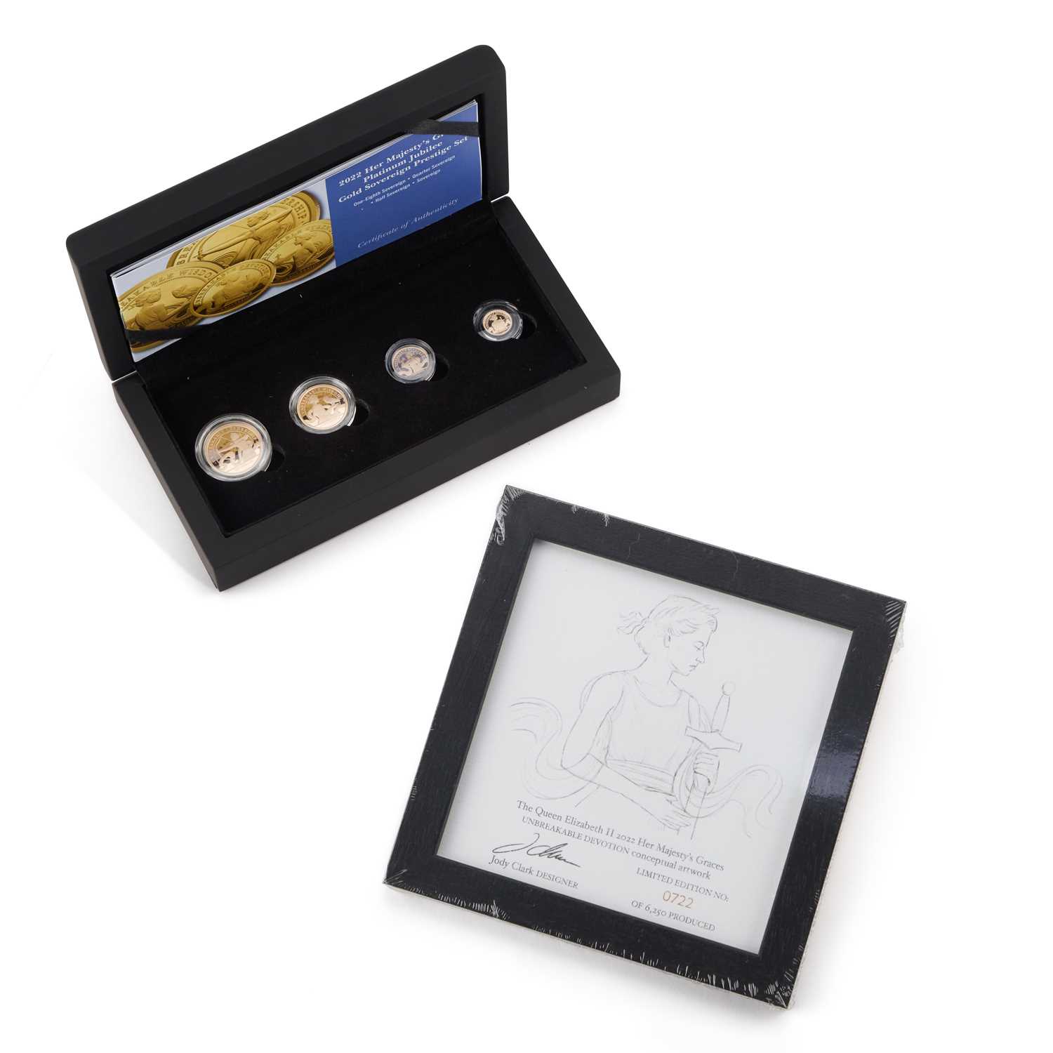 Lot 20 - A FOUR-COIN GOLD PROOF SET, 2022 HER