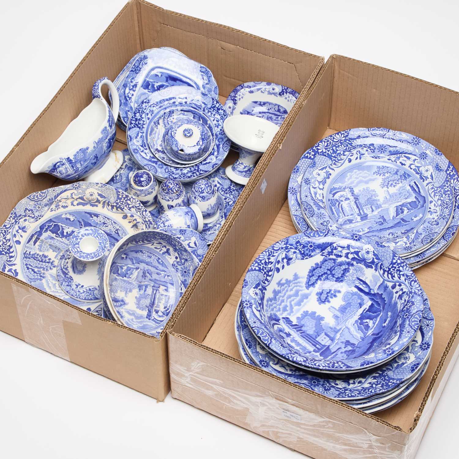 Lot 394 - TWO BOXES OF COPELAND SPODE BLUE ITALIAN