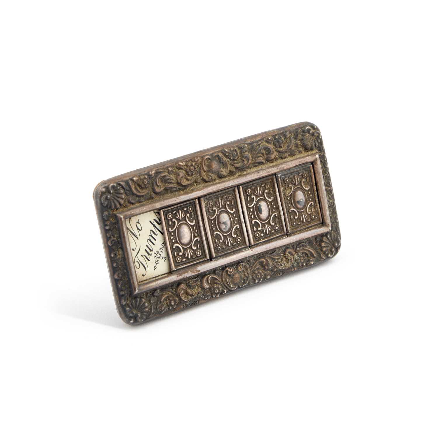 Lot 233 - AN EDWARDIAN SILVER-MOUNTED BRIDGE TRUMP
