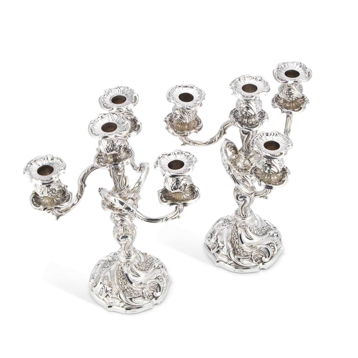 Lot 512 - A FINE PAIR OF ROCOCO REVIVAL SILVER