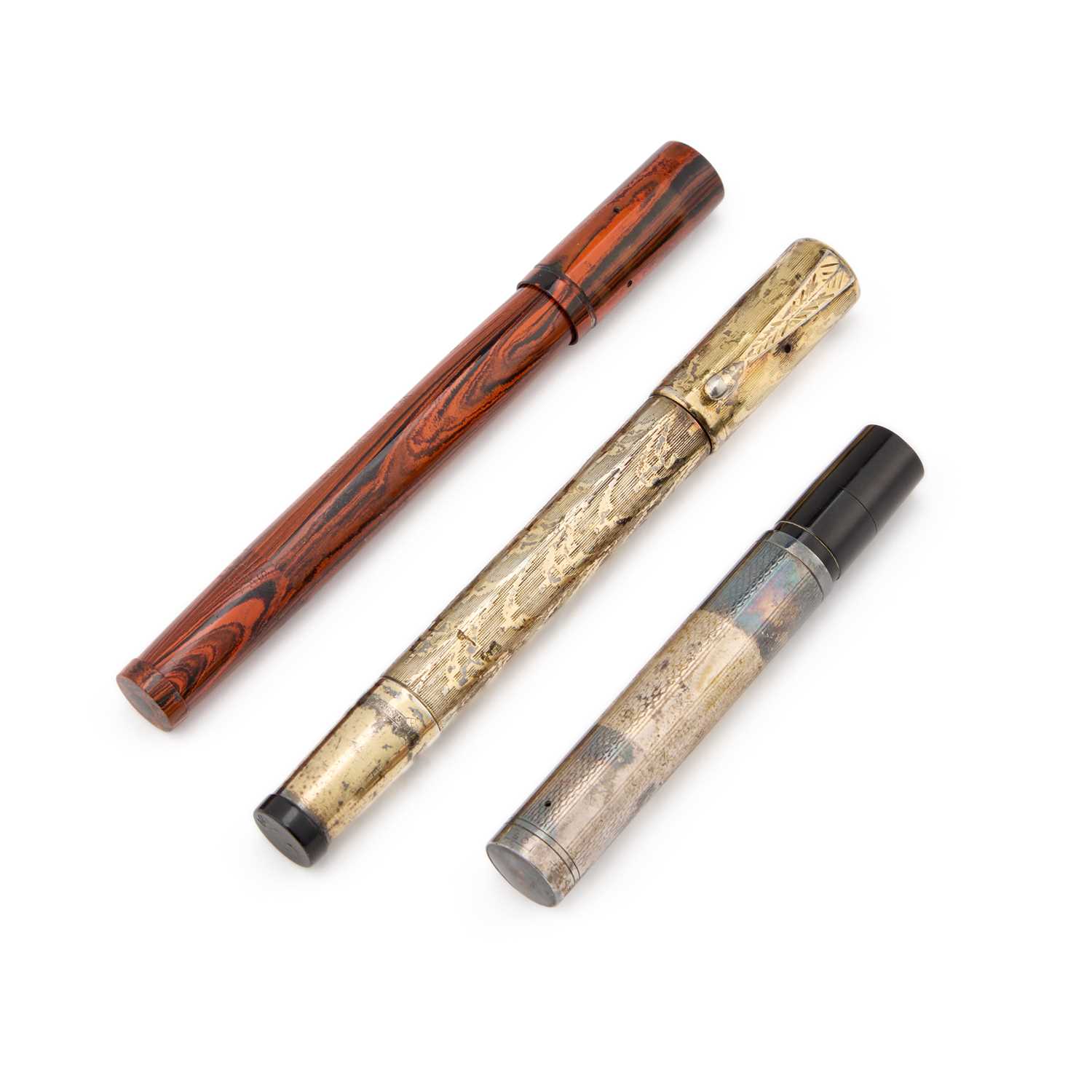 Lot 726 - A SILVER-GILT WATERMAN 42 SAFETY FOUNTAIN