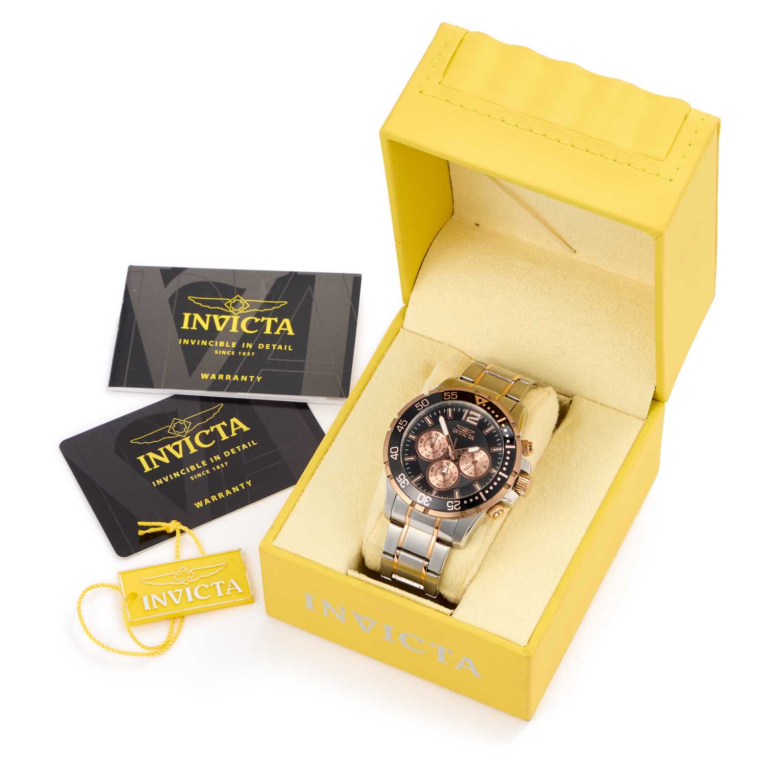 Lot 453 - A GENTS STEEL AND ROSE METAL INVICTA