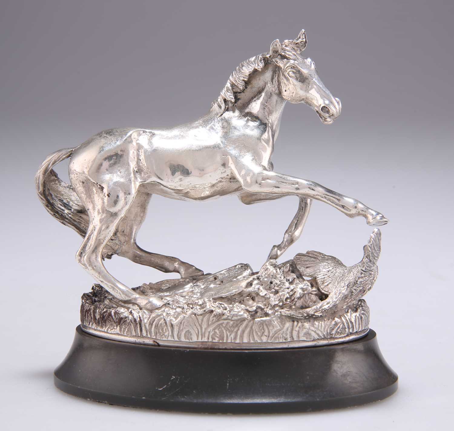 Lot 1482 - AN ELIZABETH II CAST SILVER MODEL OF A
