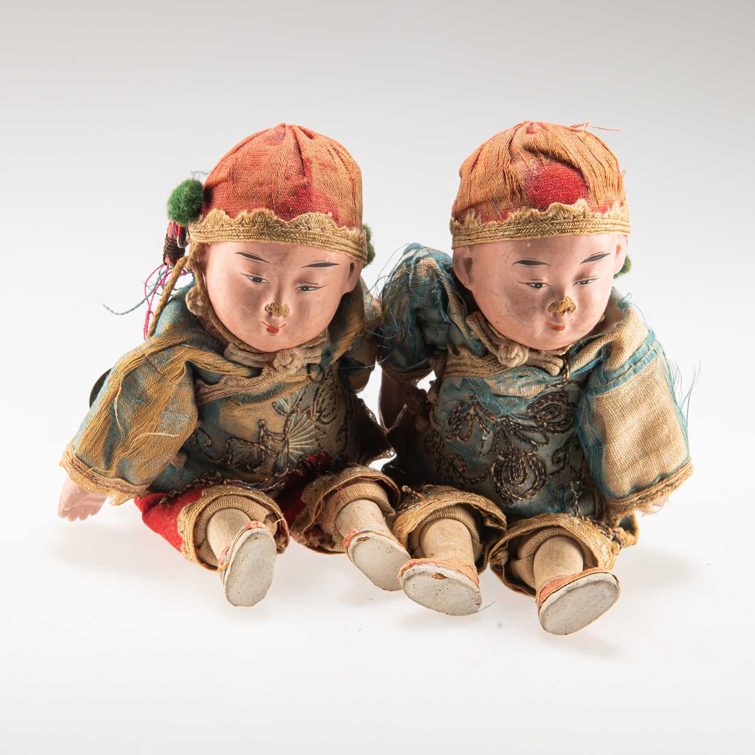 Lot 262 - TWO CHINESE COMPOSITION DOLLS, EARLY 20TH