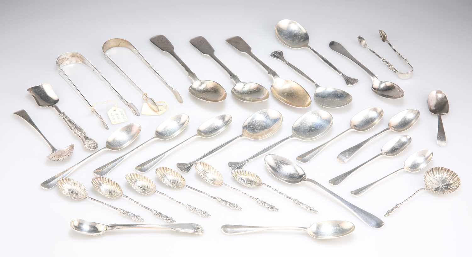 Lot 1235 - A GROUP OF ASSORTED SILVER FLATWARE, GEORGE