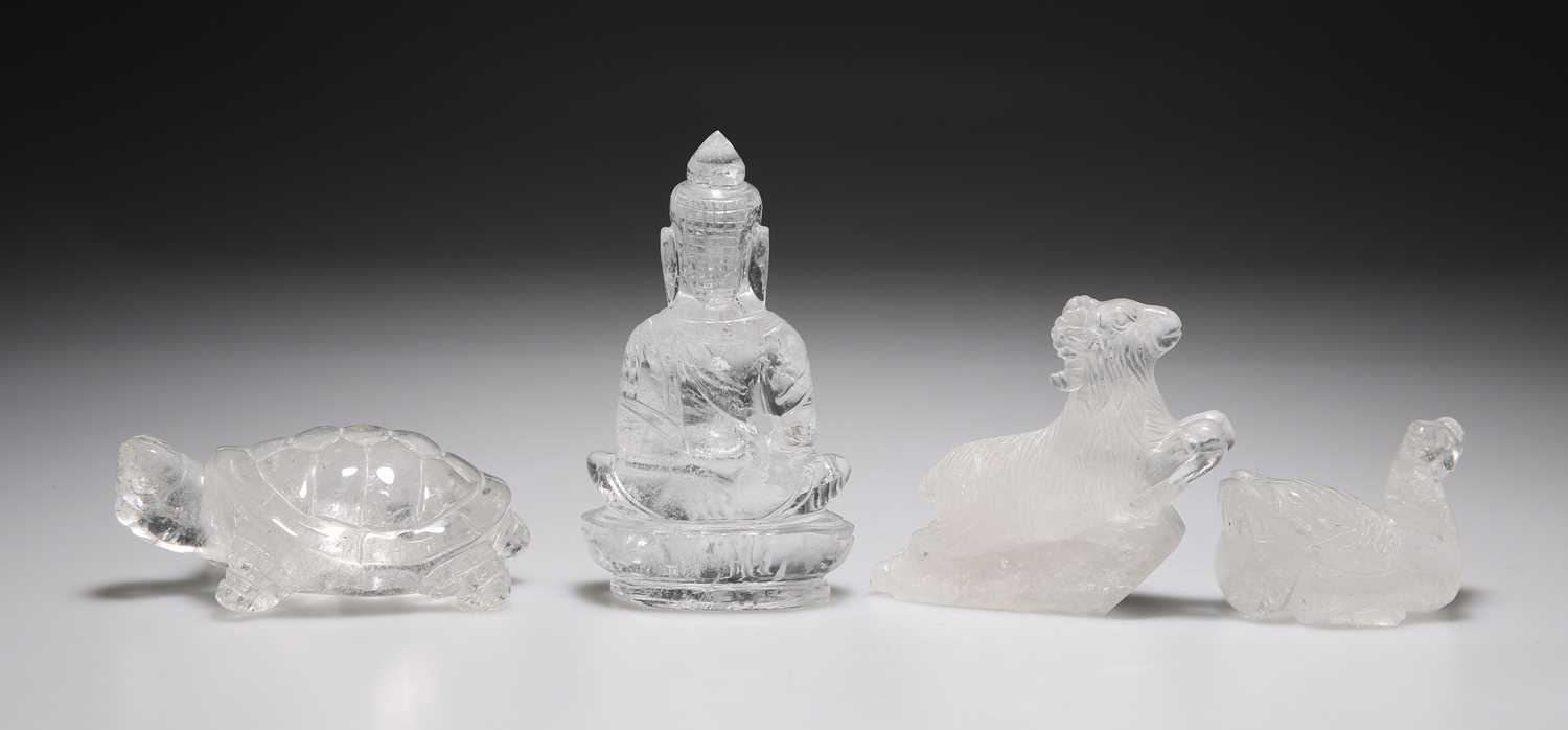 Lot 3116 - A GROUP OF FOUR CHINESE ROCK CRYSTAL
