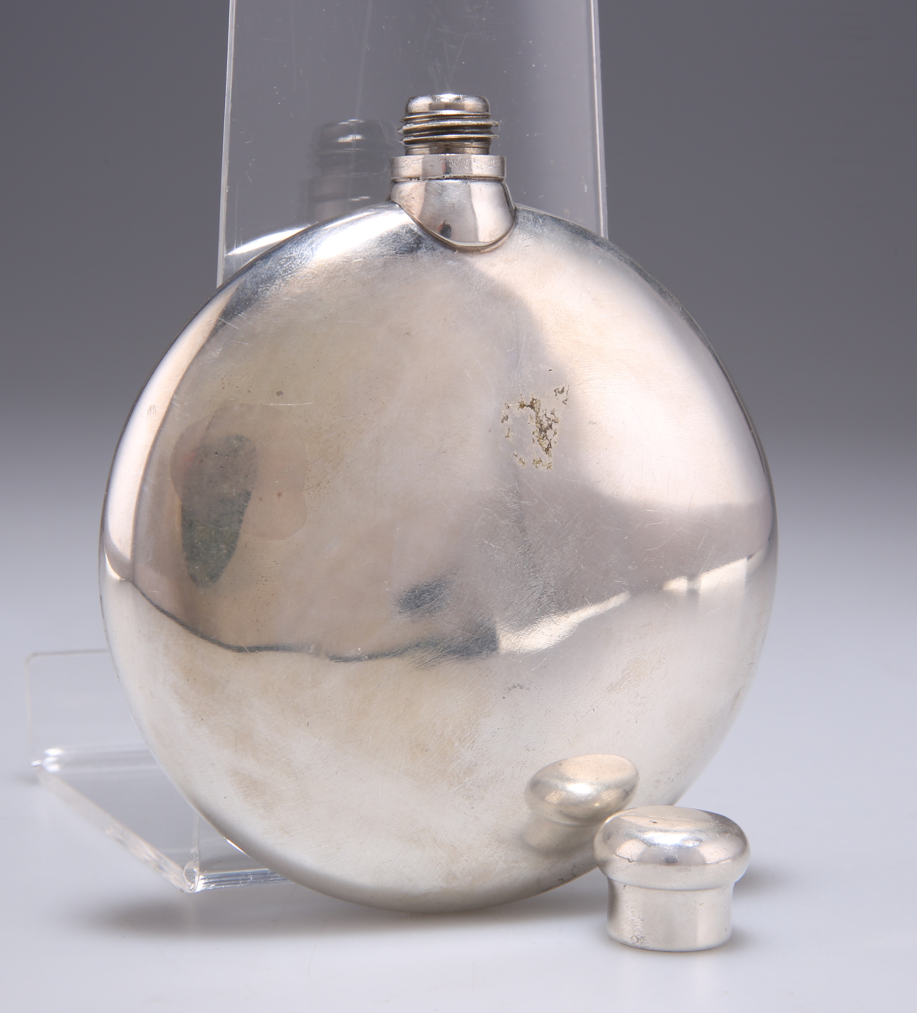 Lot 1026 - AN ELIZABETH II SILVER FLASK